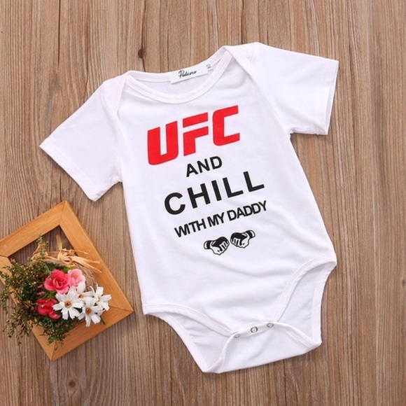 One Pieces | Ufc Baby White Ufc And Chill With Daddy Onesie | Poshmark